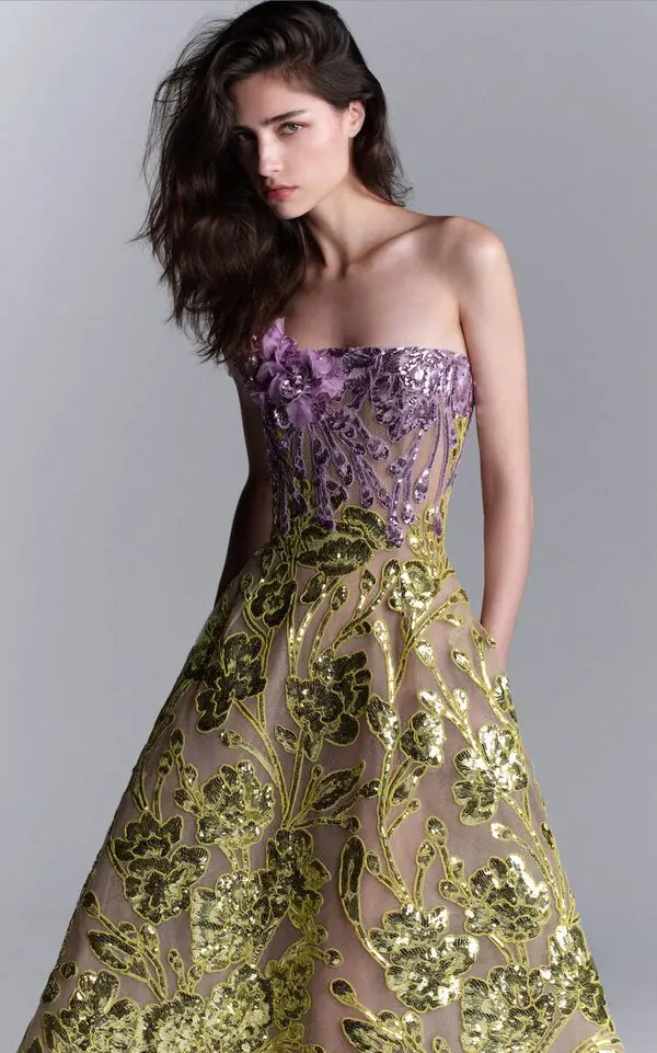 Elie Saab Embroidered Sequined Gown