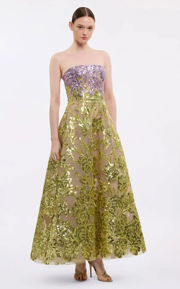 Elie Saab Embroidered Sequined Gown