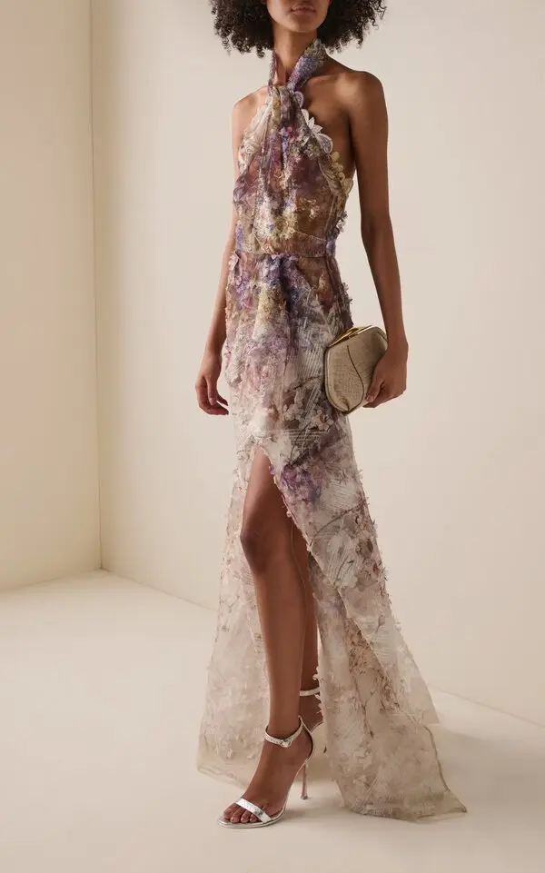 Elie Saab Floral-applique Organza Gown