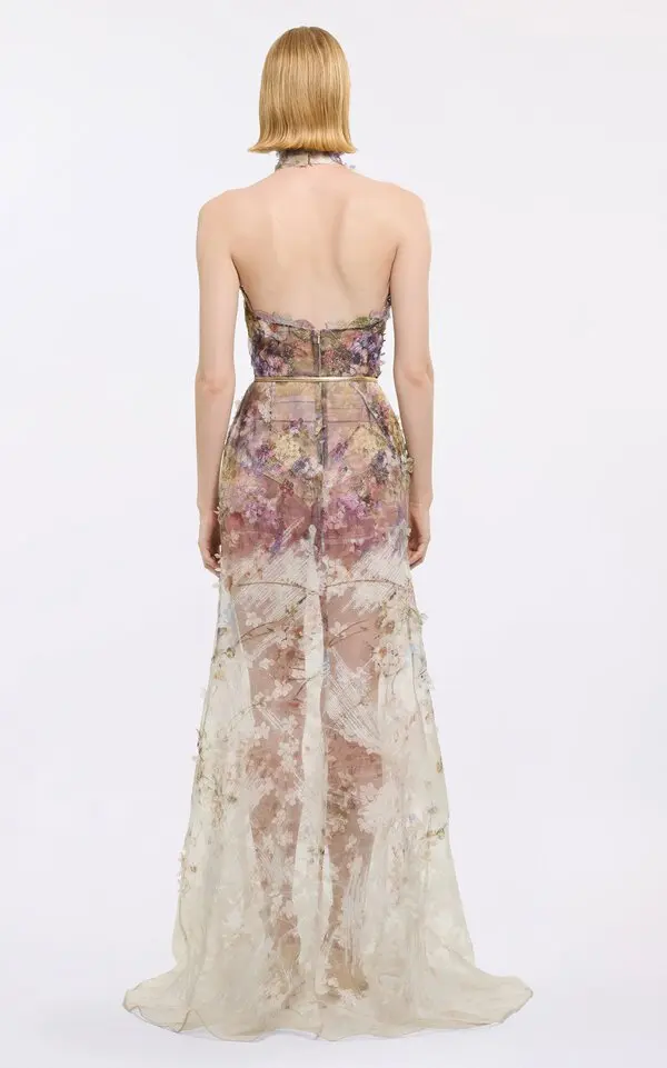 Elie Saab Floral-applique Organza Gown