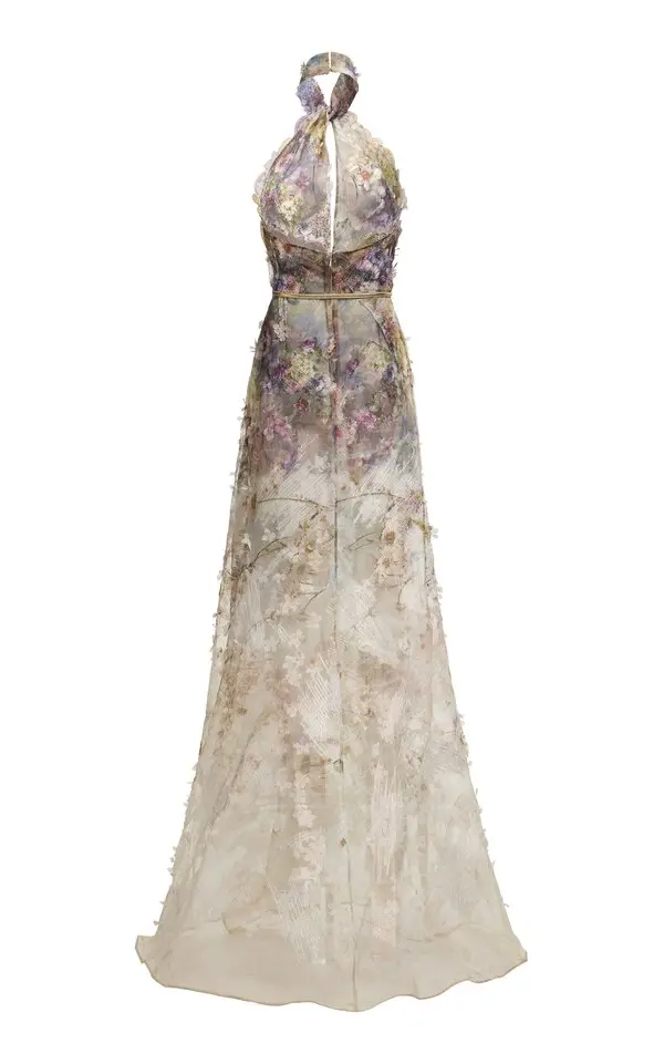 Elie Saab Floral-applique Organza Gown