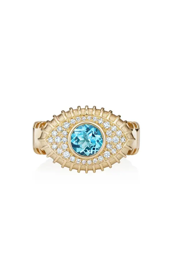 NEVERNOT Life In Colour 14k Yellow Gold Ready Ring - Blue