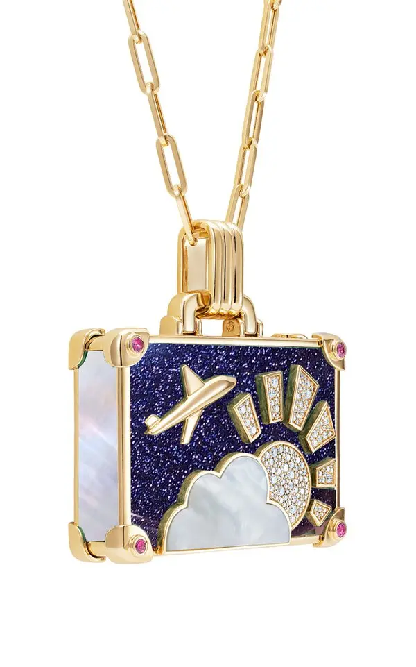 NEVERNOT Game Changer 14k Yellow Gold Necklace - Blue