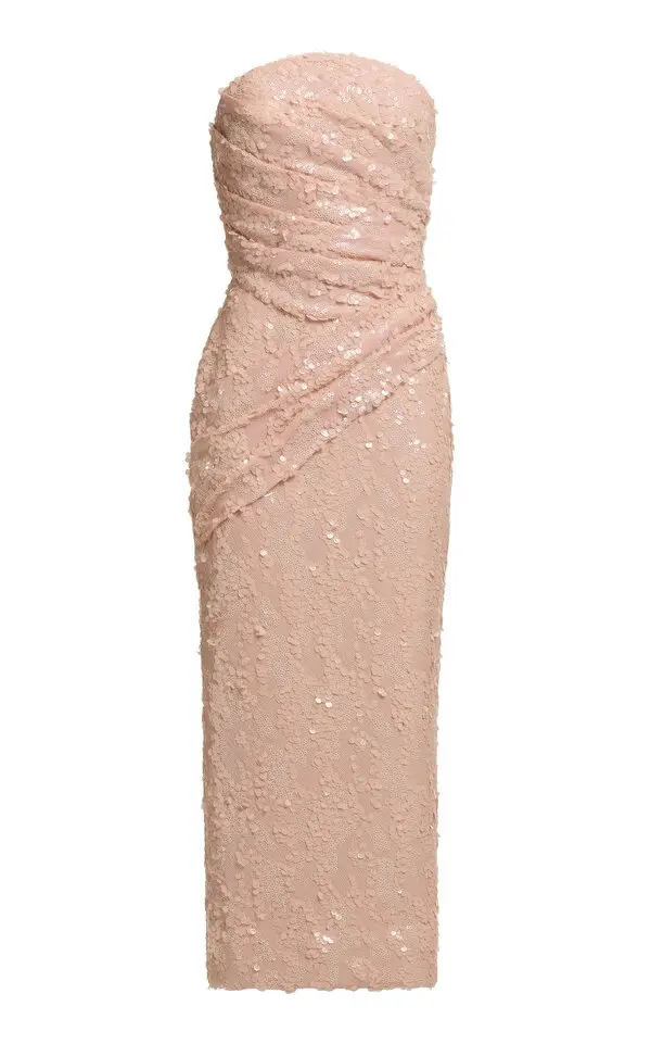 Elie Saab Strapless Sequined Maxi Dress