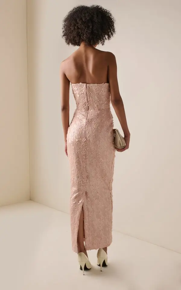 Elie Saab Strapless Sequined Maxi Dress