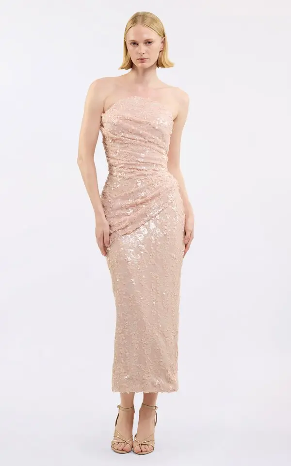 Elie Saab Strapless Sequined Maxi Dress