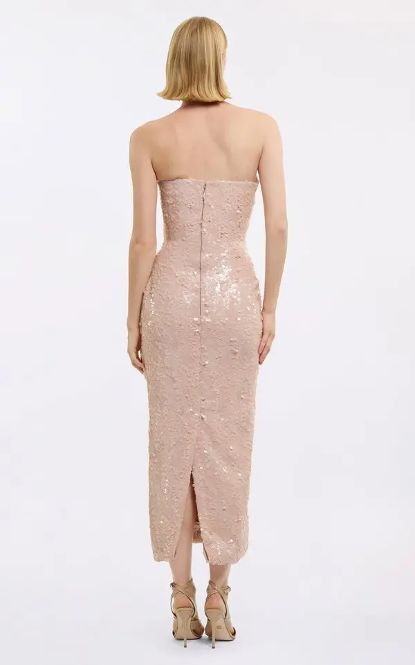 Elie Saab Strapless Sequined Maxi Dress