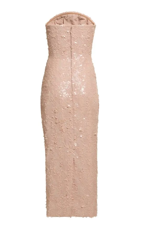 Elie Saab Strapless Sequined Maxi Dress