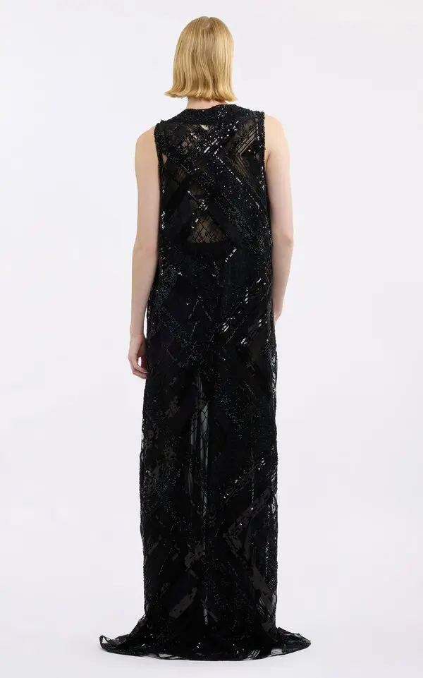 Elie Saab Sequined Sheer Vest Top
