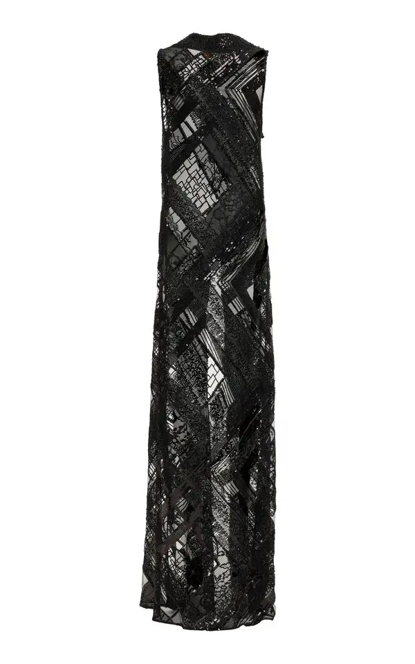 Elie Saab Sequined Sheer Vest Top