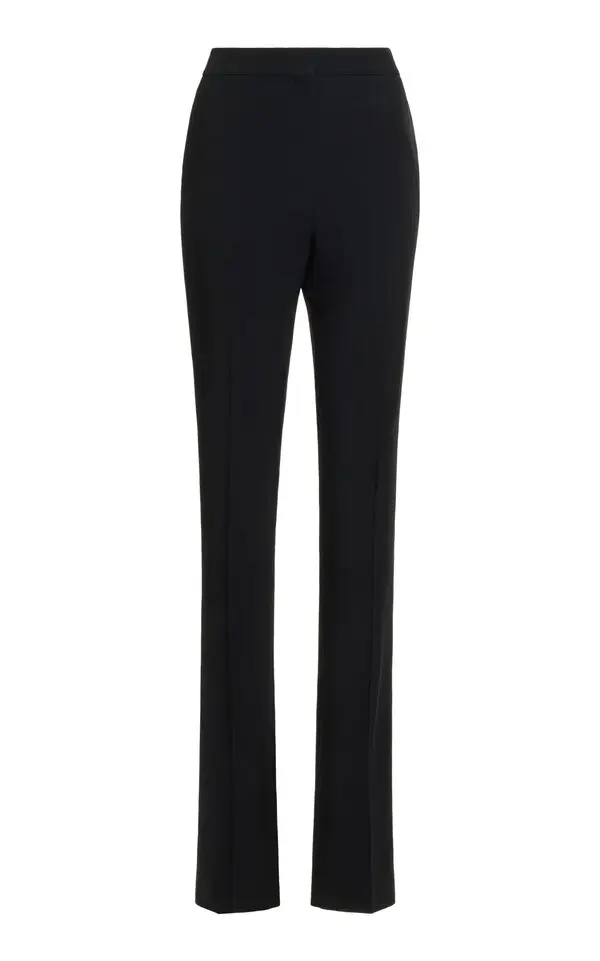 Elie Saab Mid-rise Straight-leg Envers Silk Pants - Black