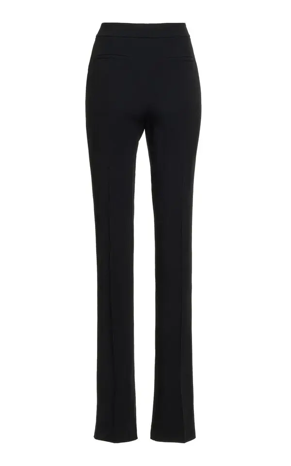 Elie Saab Mid-rise Straight-leg Envers Silk Pants - Black
