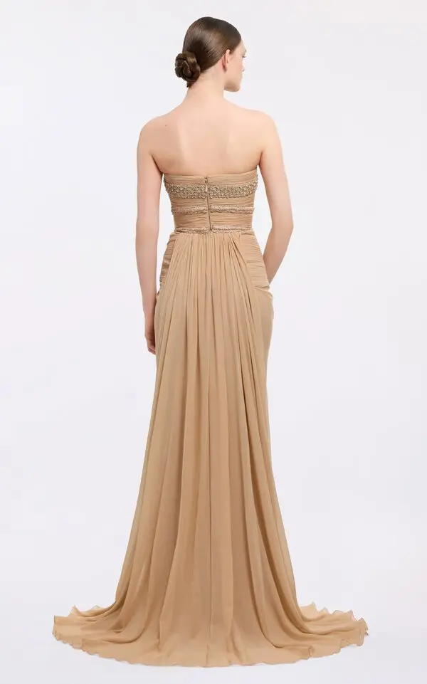 Elie Saab Bead-embellished Silk-blend Maxi Dress