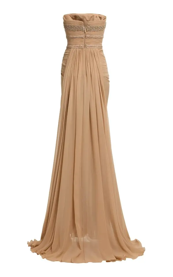 Elie Saab Bead-embellished Silk-blend Maxi Dress