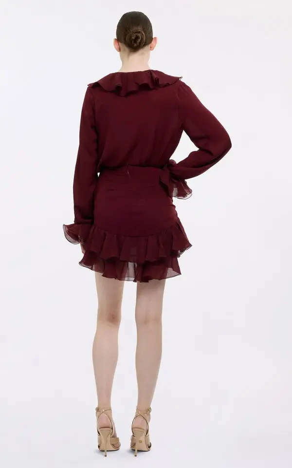 Elie Saab Ruffle Silk Top