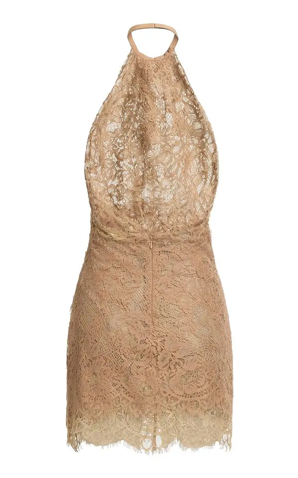 Elie Saab Halter Top Lace Mini Dress
