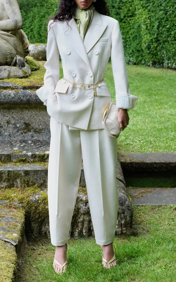 Elie Saab Mid-rise Pleated Pegged Pants