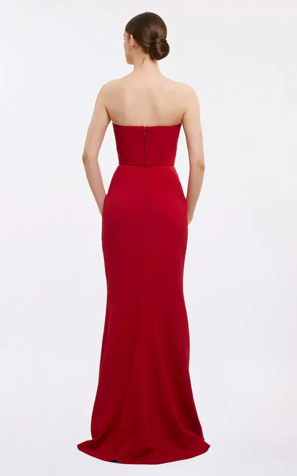 Elie Saab Strapless Draped Maxi Dress