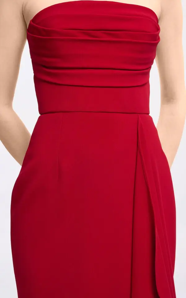 Elie Saab Strapless Draped Maxi Dress