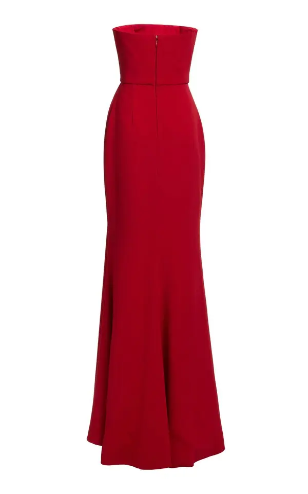 Elie Saab Strapless Draped Maxi Dress