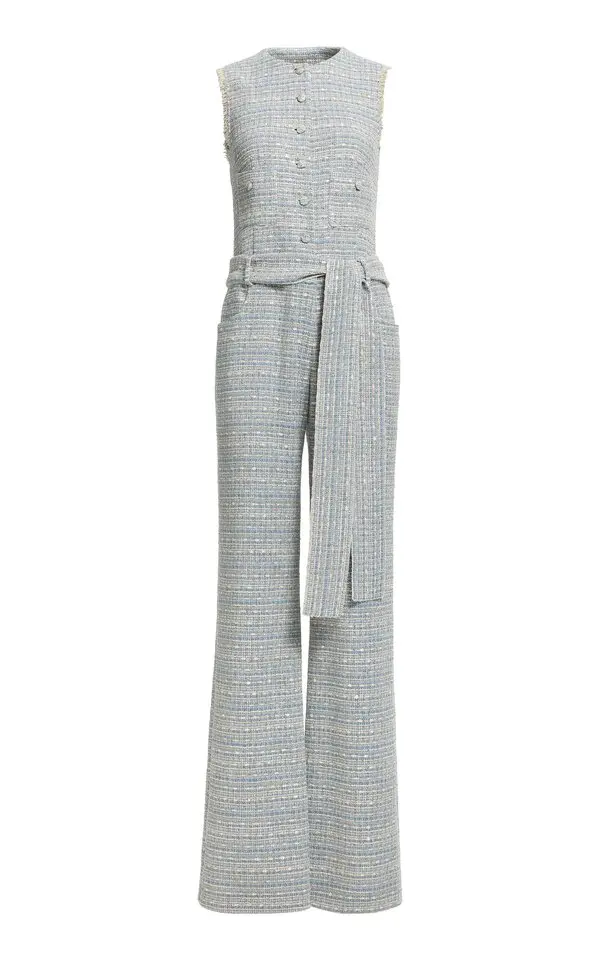Elie Saab Tweed Cotton-blend Jumpsuit