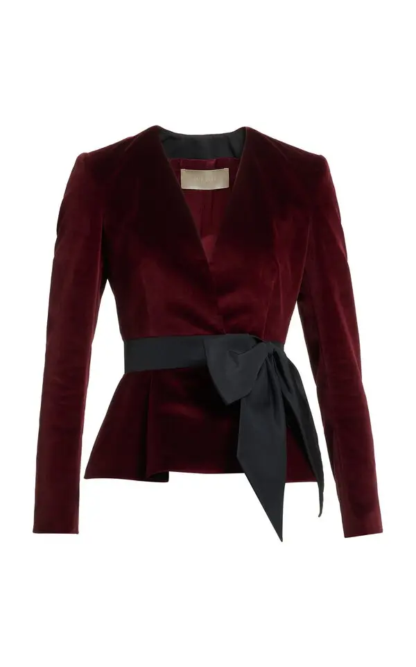 Elie Saab Bow-belt Velvet Jacket
