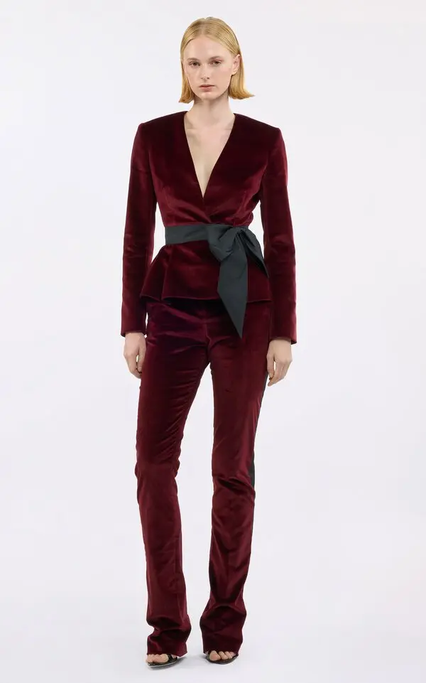 Elie Saab Bow-belt Velvet Jacket