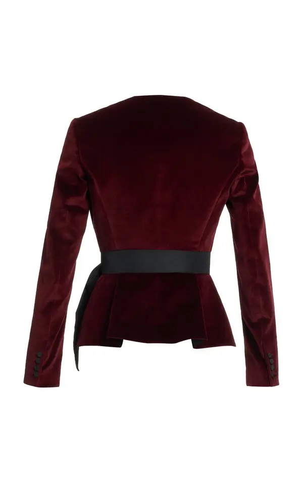 Elie Saab Bow-belt Velvet Jacket