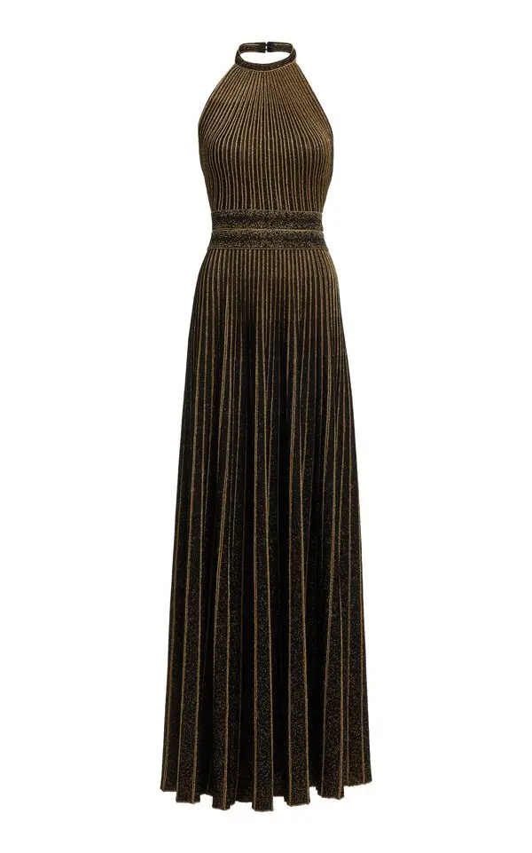 Elie Saab Halter Top Knit Maxi Dress