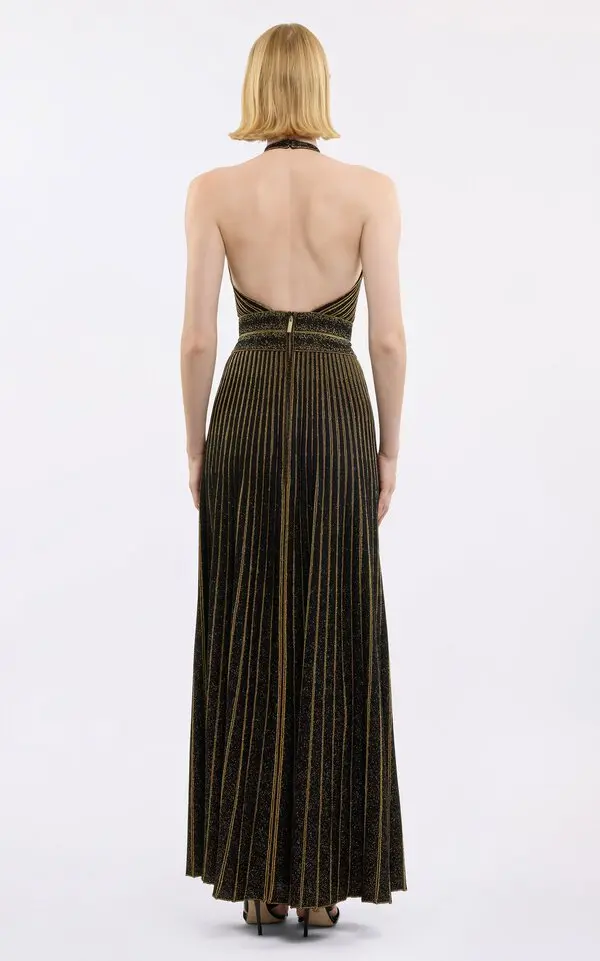 Elie Saab Halter Top Knit Maxi Dress