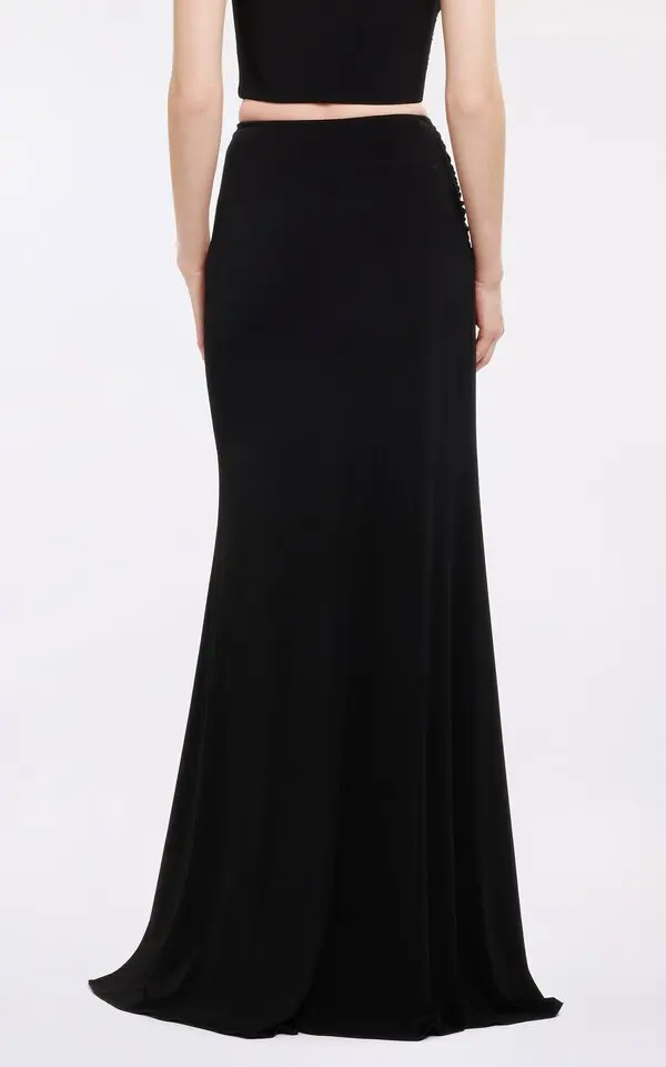 Elie Saab Draped Jersey Maxi Skirt