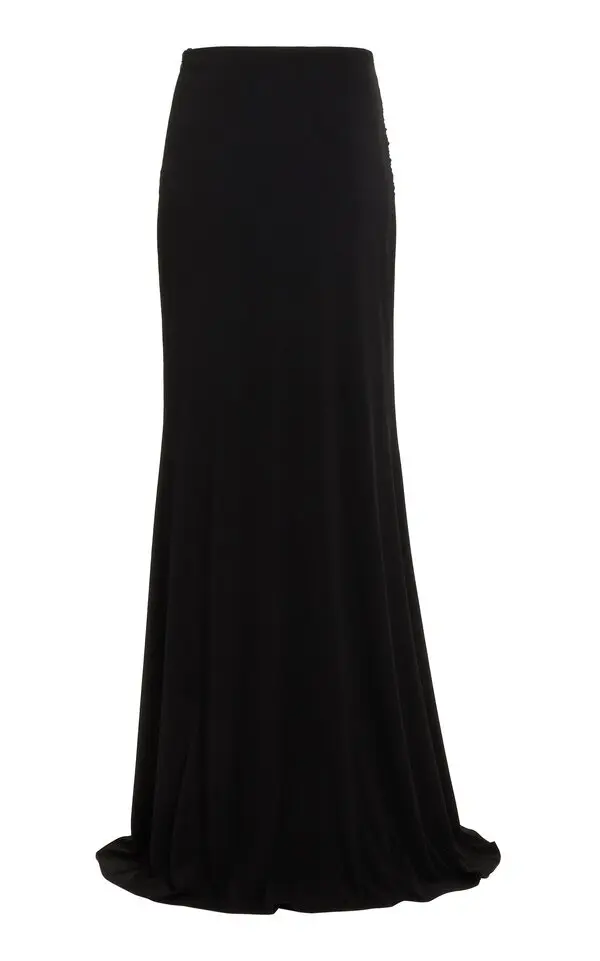 Elie Saab Draped Jersey Maxi Skirt