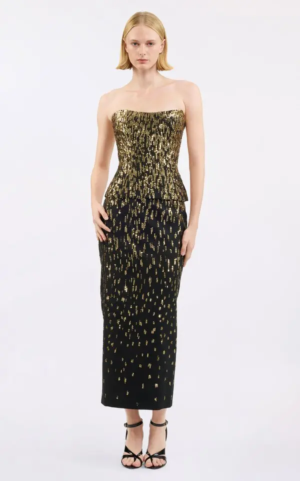 Elie Saab Sequined Strapless Corset
