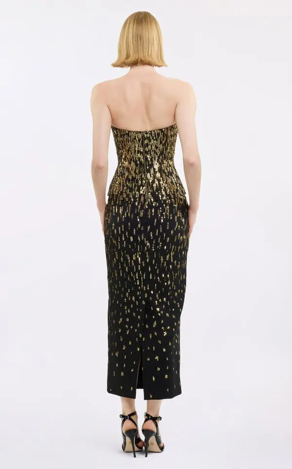 Elie Saab Sequined Strapless Corset