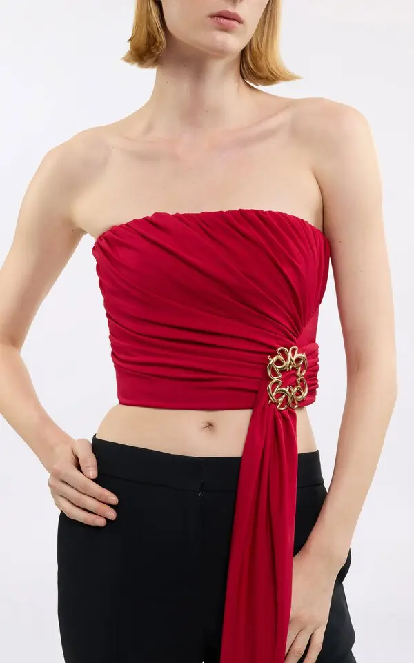 Elie Saab Asymmetrical Draped Corset