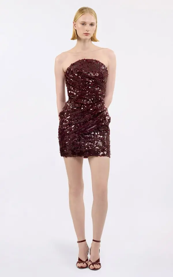 Elie Saab Sequin-embellished Strapless Mini Dress