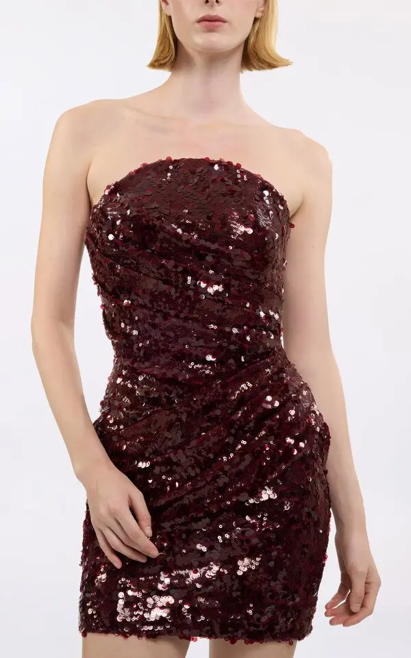 Elie Saab Sequin-embellished Strapless Mini Dress