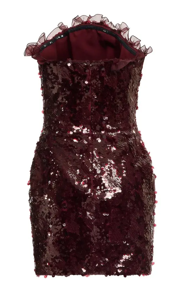 Elie Saab Sequin-embellished Strapless Mini Dress