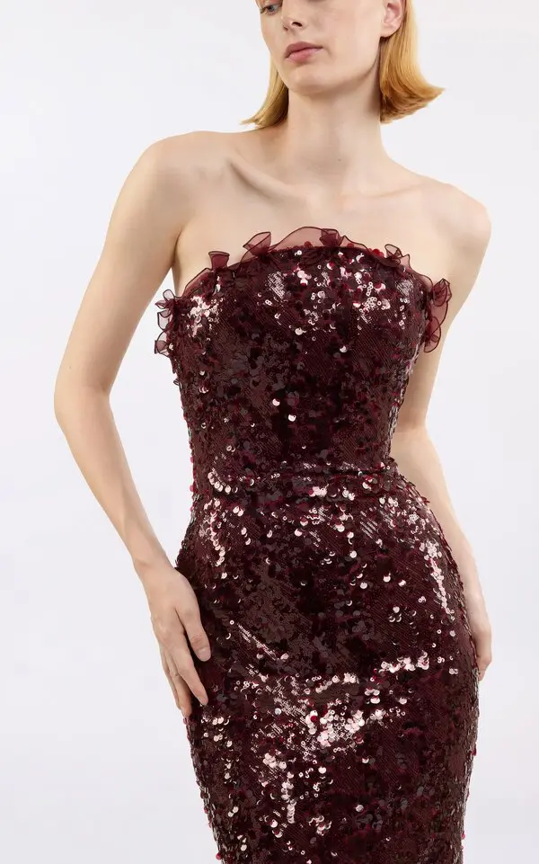 Elie Saab Sequin-embellished Strapless Maxi Dress