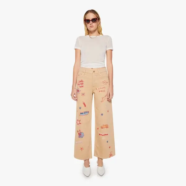 MOTHER Mid Rise Double Dip Nerdy Jeans - Khaki