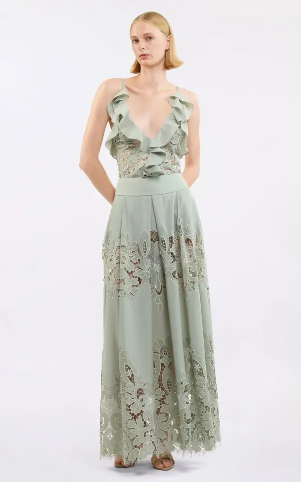 Elie Saab Ruffle-trim Lace Top