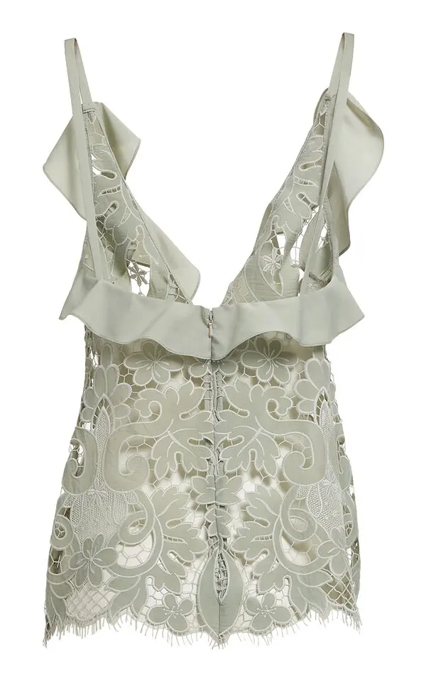 Elie Saab Ruffle-trim Lace Top