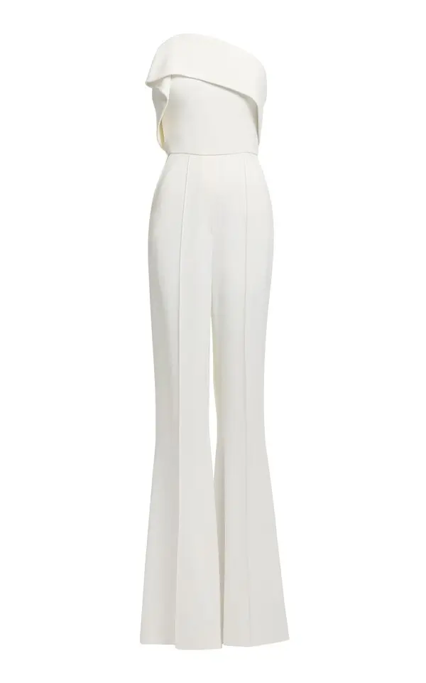 Elie Saab Asymmetrical Fold Over Top Jumpsuit