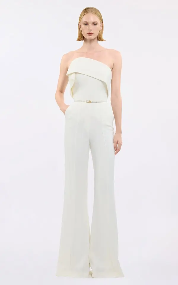 Elie Saab Asymmetrical Fold Over Top Jumpsuit
