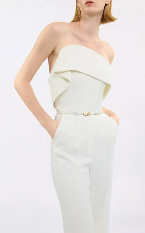 Elie Saab Asymmetrical Fold Over Top Jumpsuit