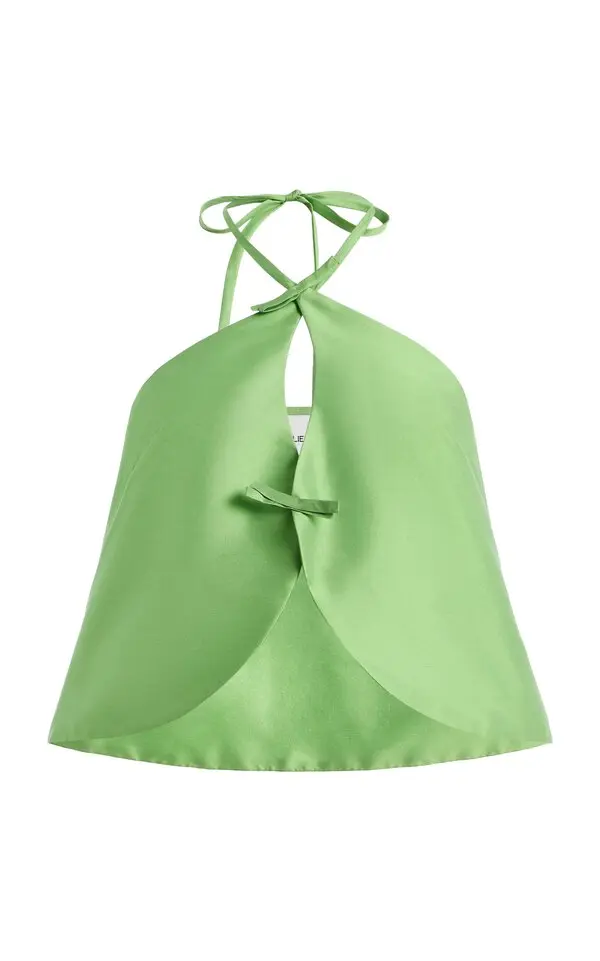 MARLIES GRACE Celeste Taffeta Halter Top - Green