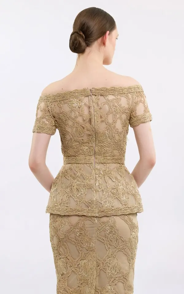 Elie Saab Floral-embellished Raffia-embroidered Off-the-shoulder Top