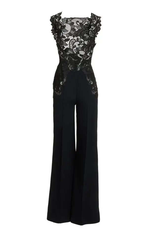 Elie Saab Lace-top Jumpsuit