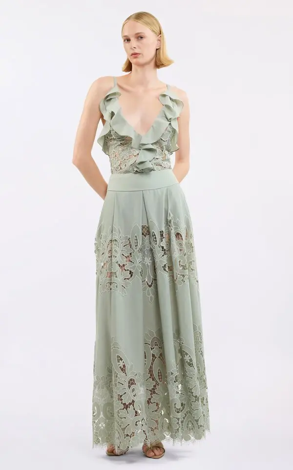 Elie Saab Lace-insert Midi Skirt
