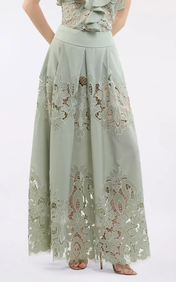 Elie Saab Lace-insert Midi Skirt